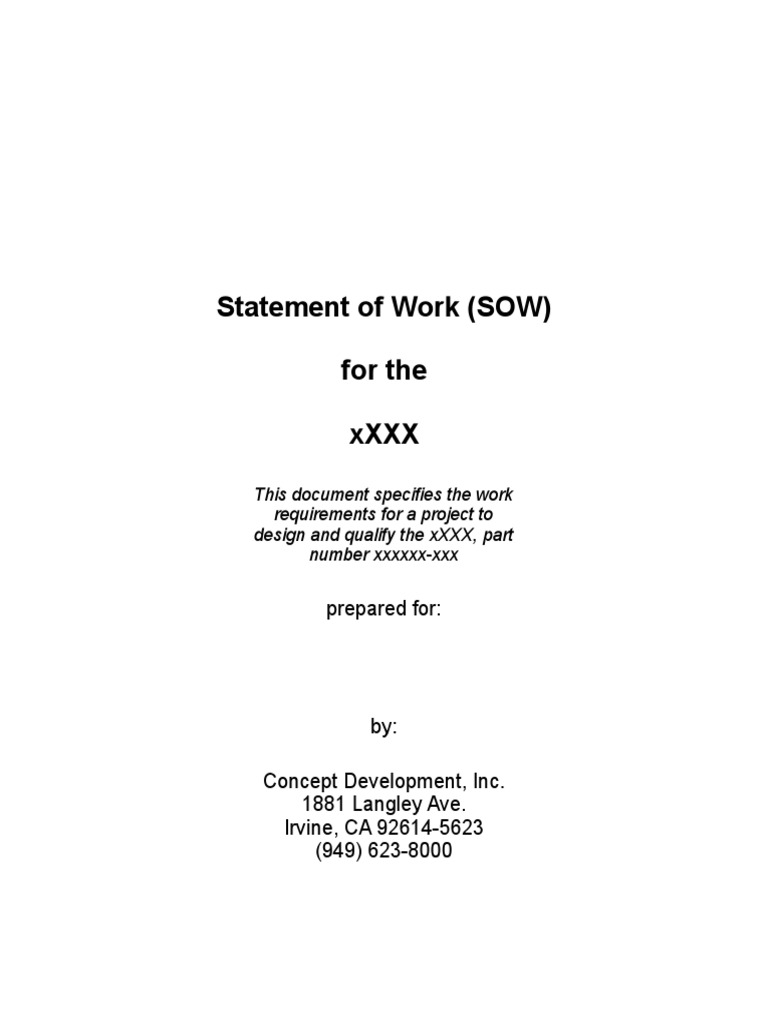 Sow - Statement of Work | PDF