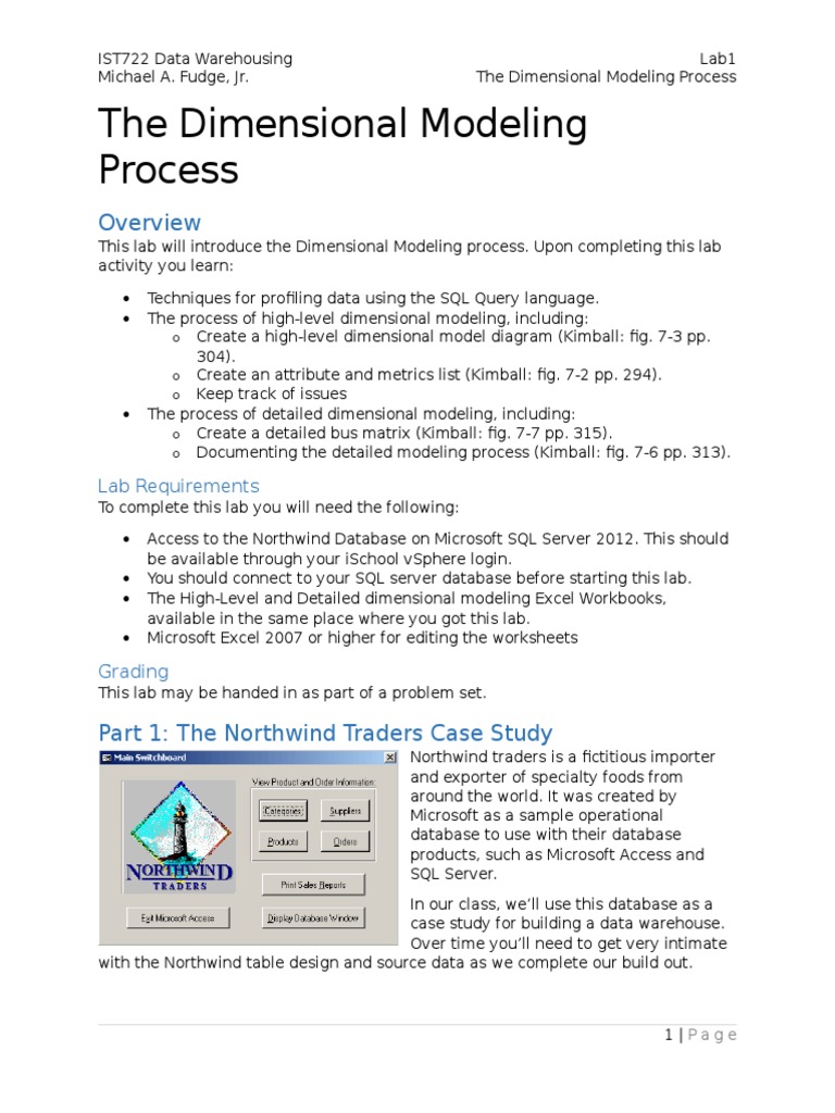Lab1 Dimensional Modeling | PDF | Data Warehouse | Microsoft Sql Server