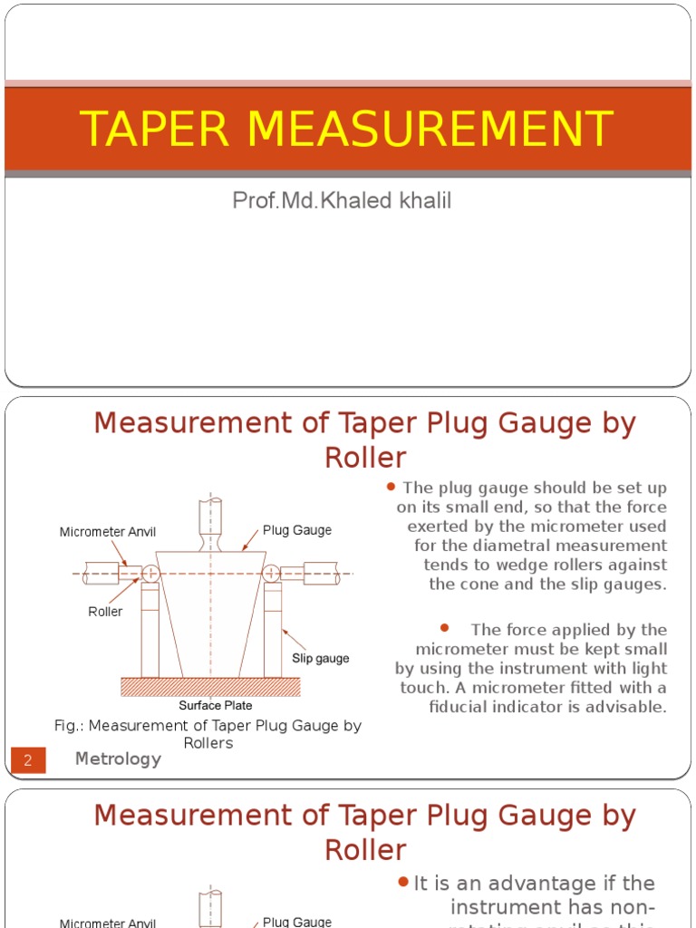 Taper Measurement Techniques in Metrology | PDF | Space | Elementary ...