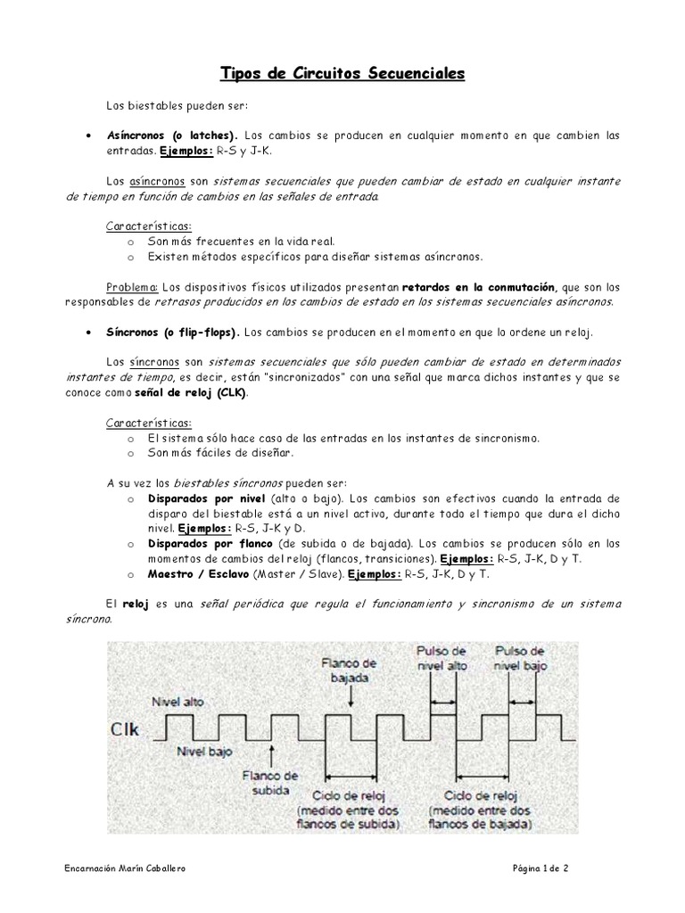 Tipos de Circuitos Secuenciales | PDF | Hardware de la computadora | Diseño electronico