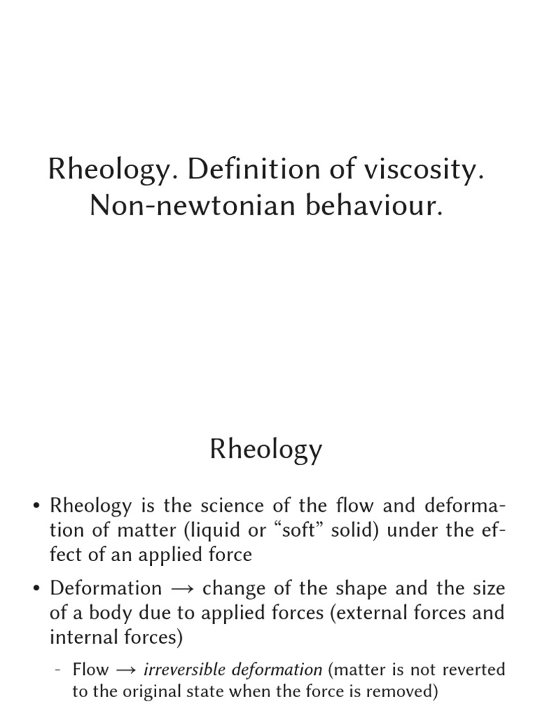 Understanding Rheology and Viscosity | PDF | Rheology | Viscosity