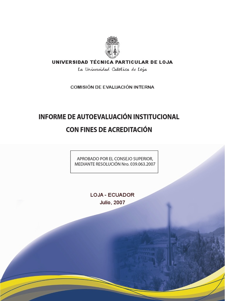 Informe Autoevalucion Utpl PDF | PDF