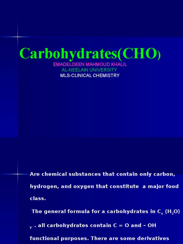 Overview of Carbohydrates (CHO) | PDF | Hypoglycemia | Diabetes ...