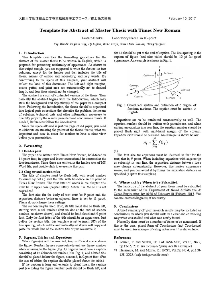 Master Thesis Abstract Formatting Guide | PDF | Abstract (Summary ...