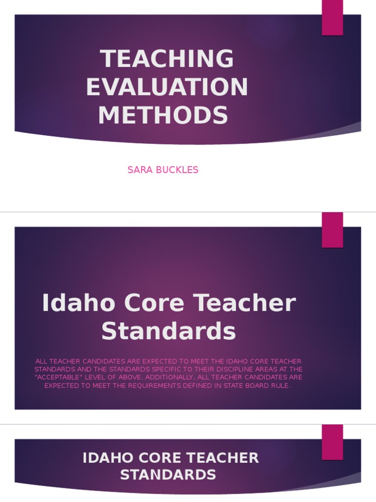 Teaching Evaluation Methods | PDF | Teachers | Educational Assessment