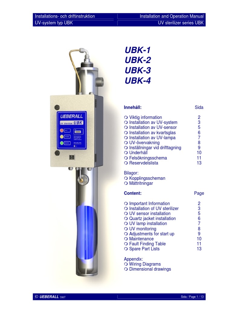 Uv Manual Ubk | PDF