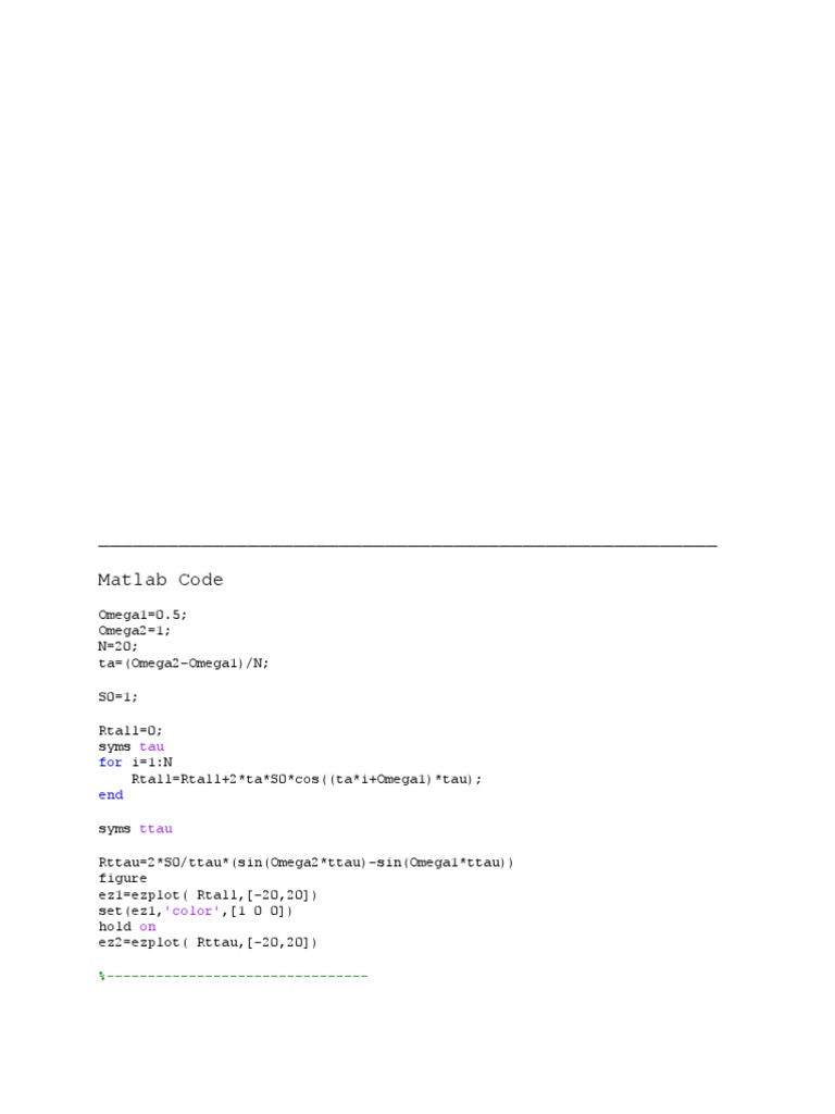 Matlab Code | PDF