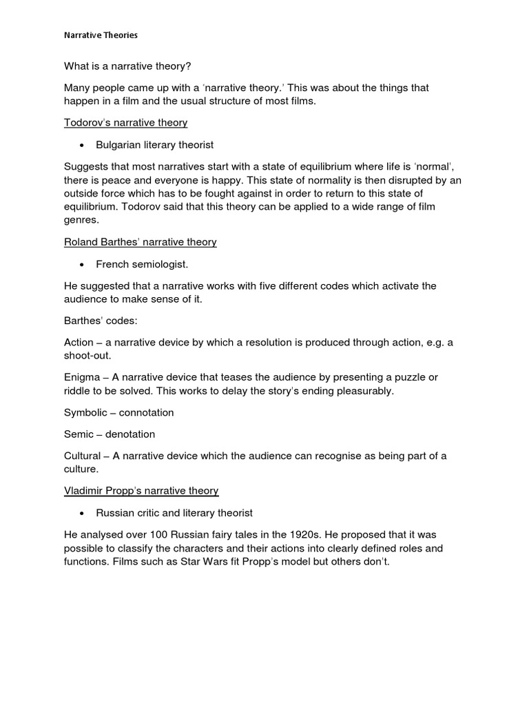 Narrative Theory | PDF | Narrative | Science