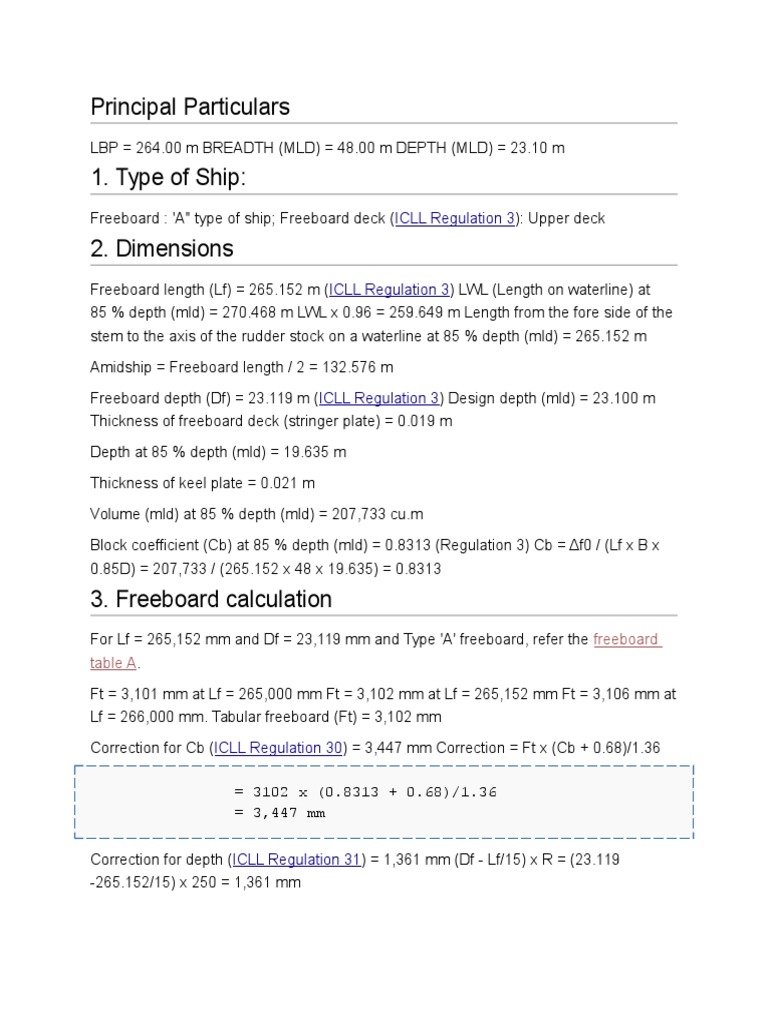 Freeboard Calculation | Naval Architecture | Naval Ships