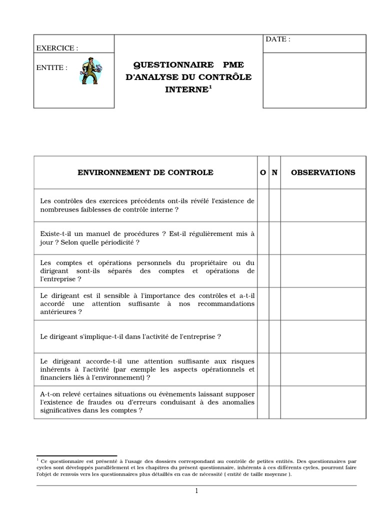 Controle interne PME | Facture | Immobilisations