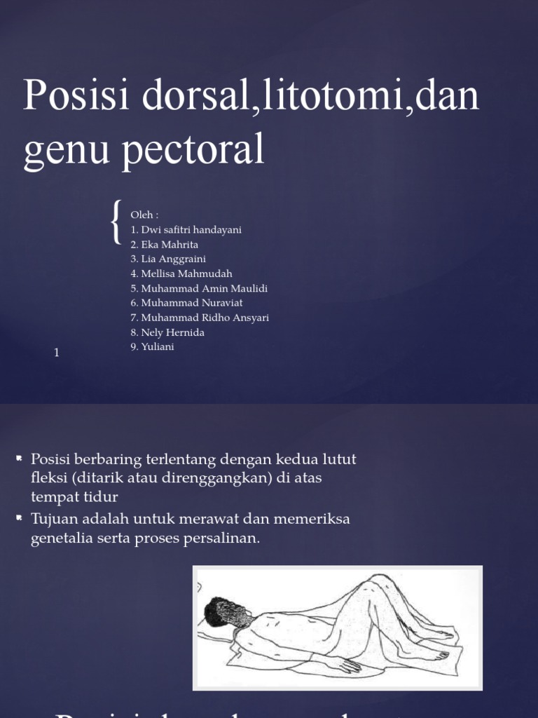Power Point Posisi Dorsal, Litotomi, Dan Genu Pectoral | PDF