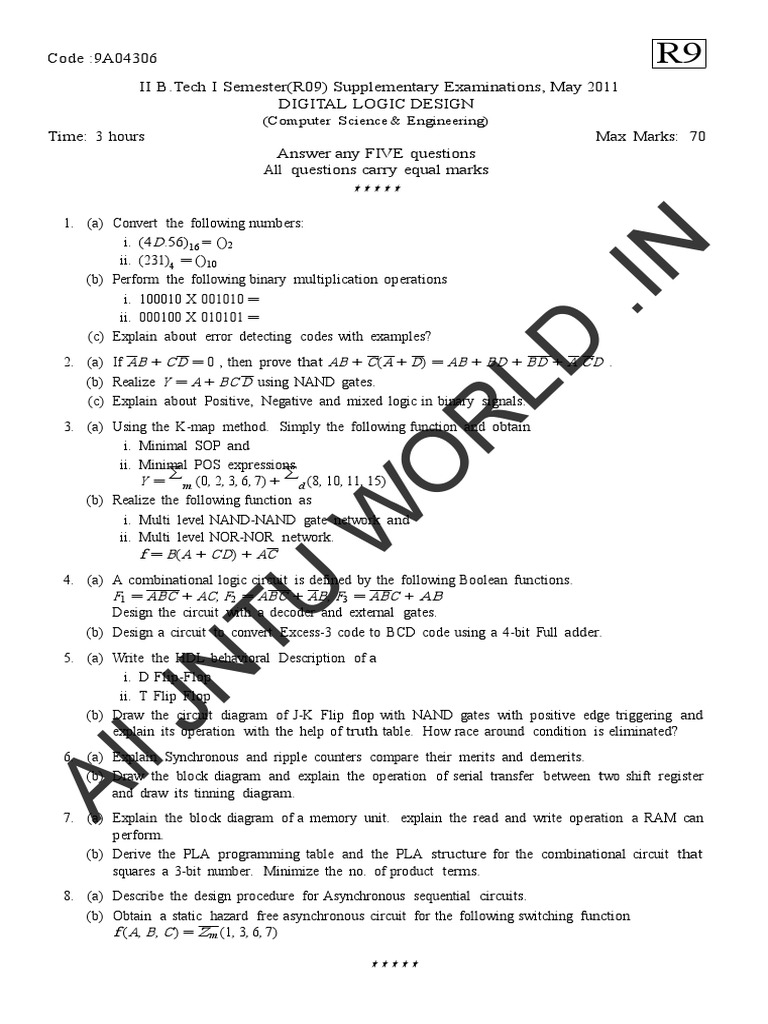 9a04306-Digital Logic Design | PDF
