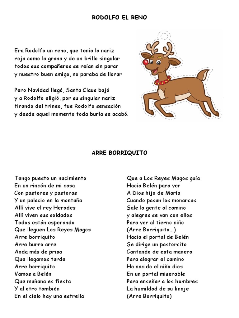 Villancico: Rodolfo el Reno | PDF | Arte | Poesía