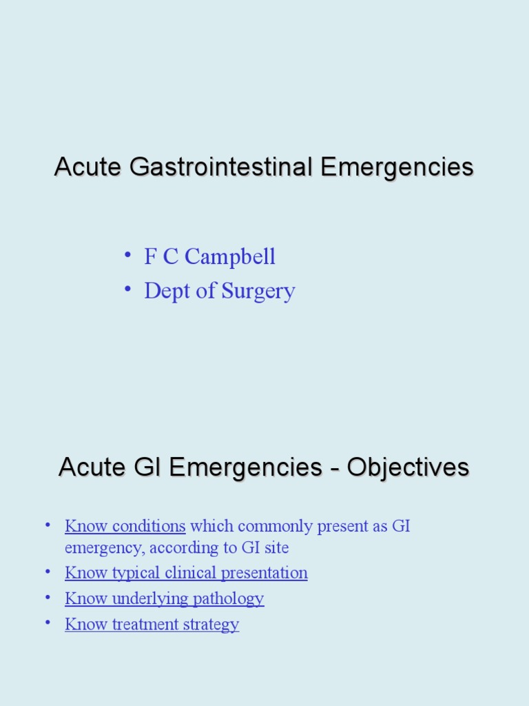 Acute Gastrointestinal Emergencies | PDF | Gastrointestinal Tract ...