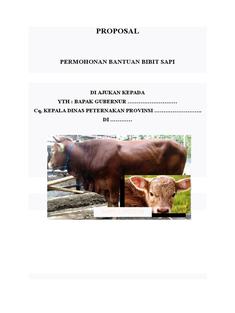 Contoh Proposal Bantuan Bibit Sapi Potong | PDF