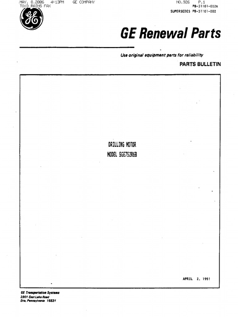 Ge 752 Shunt 1000 HP | PDF