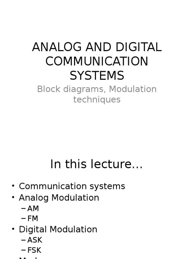 Analog and Digital Communication Systems | PDF | Modulation | Frequency ...