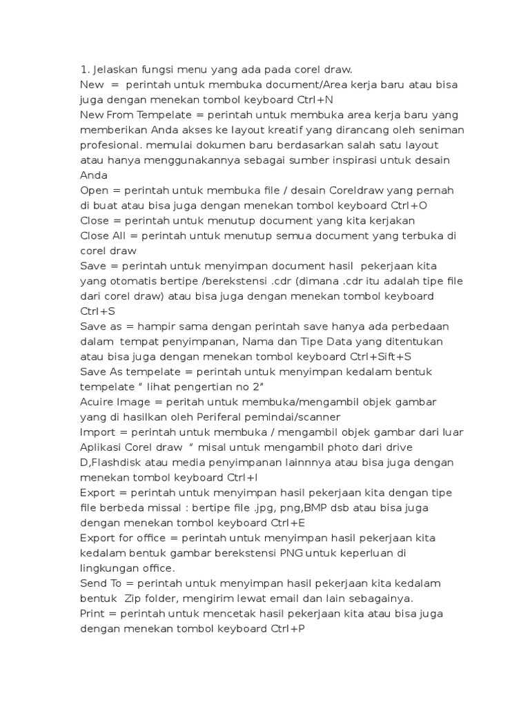 Fungsi Sub Menu Di Coreldraw Dan Photoshop | PDF