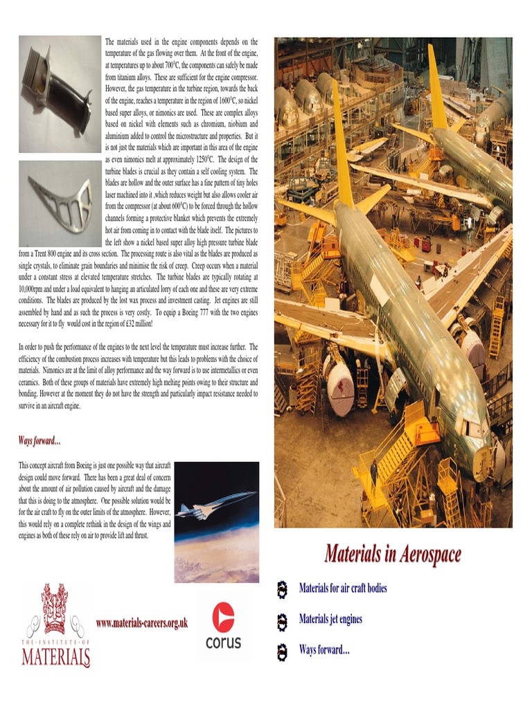 Materials in Aerospace Notes | PDF | Landing Gear | Aircraft