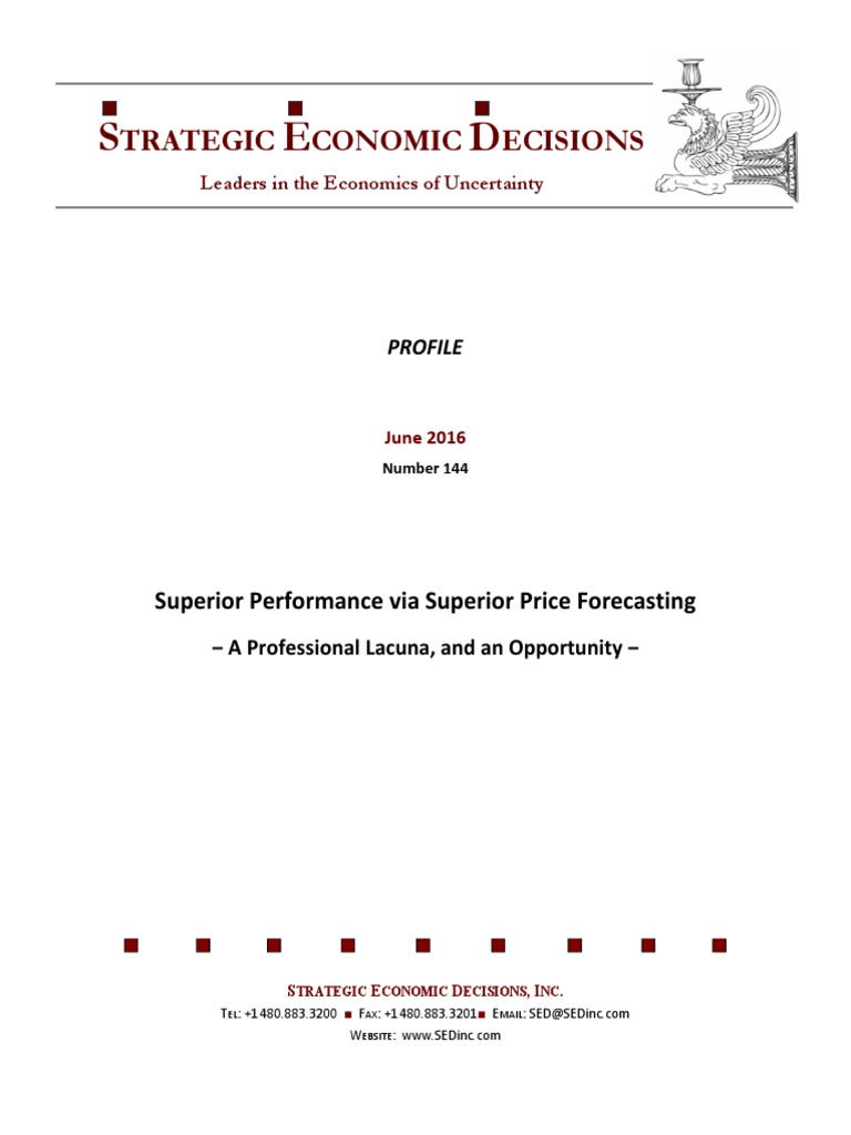 Superior Performance Via Superior Price Forecasting Woody Brock | PDF ...