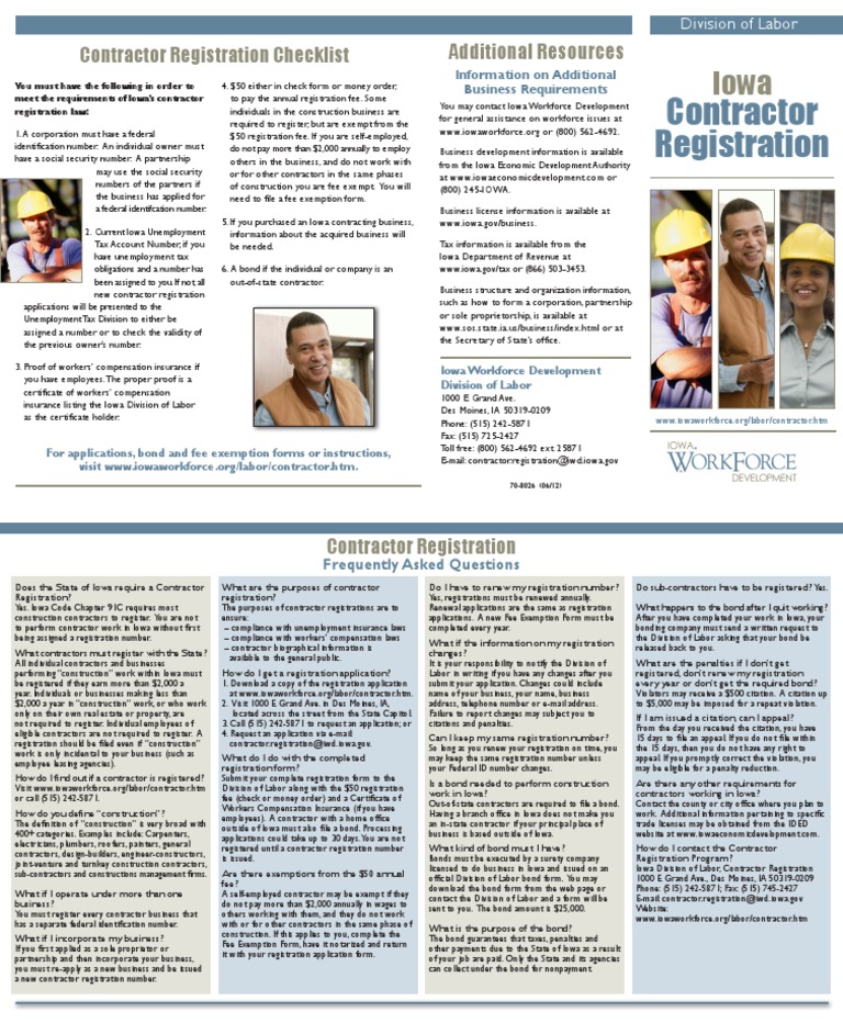 Additional Resources Contractor Registration Checklist | PDF | Surety ...