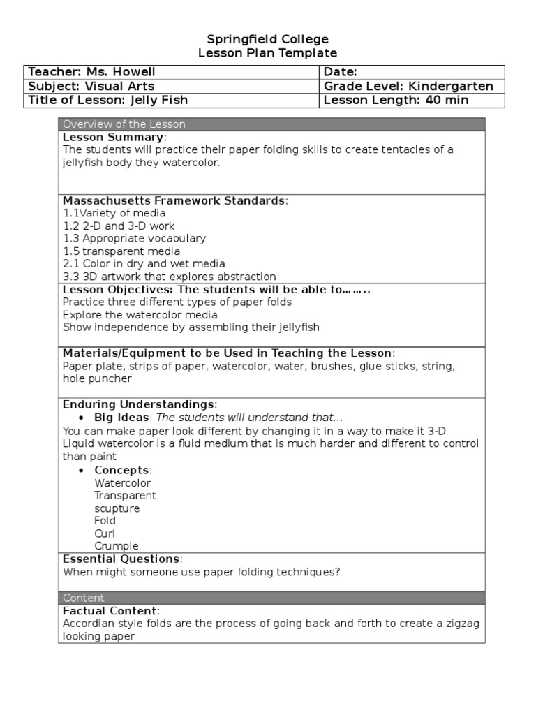 Jelly Fish | PDF | Watercolor Painting | Lesson Plan