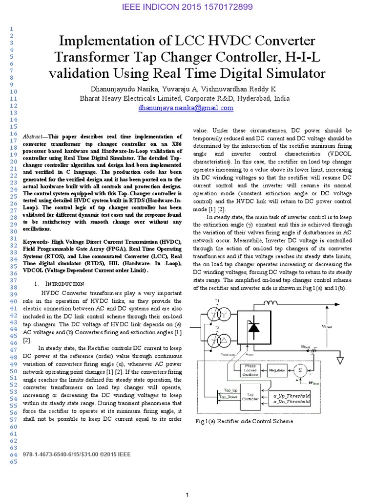 Implementation of LCC HVDC Converter Transformer | PDF | High Voltage ...