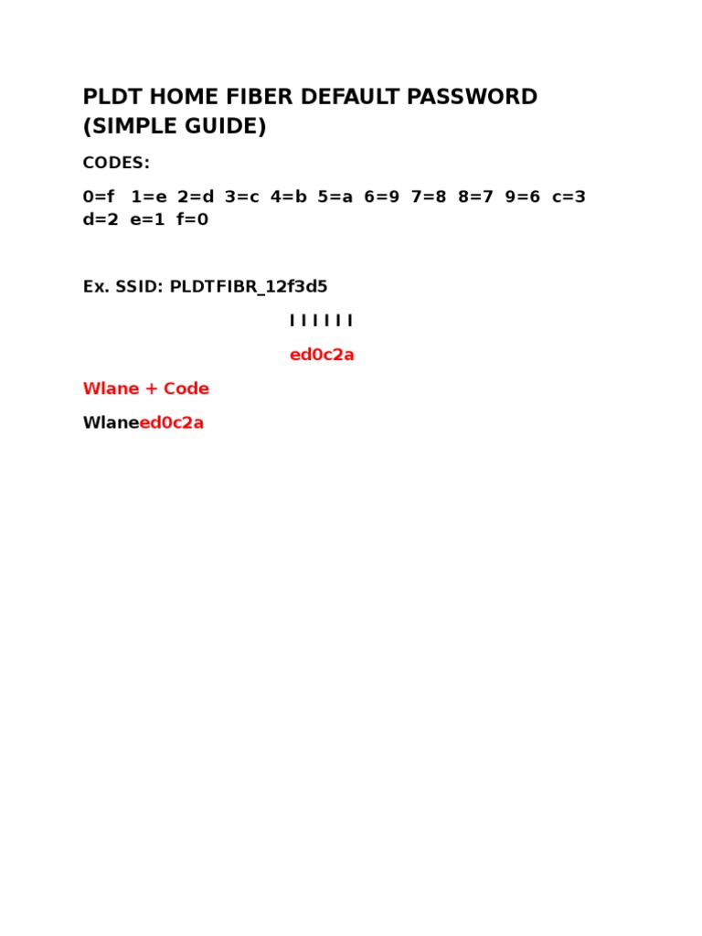 PLDT Home Fiber Default Password | PDF
