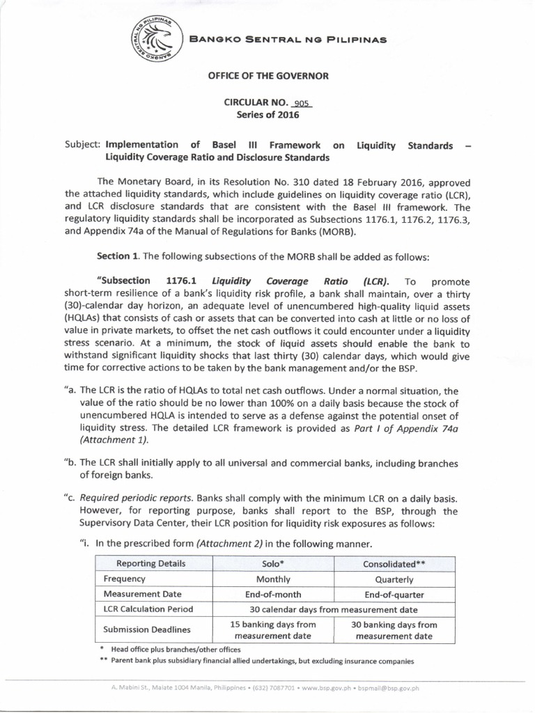 Circular No 905 | PDF | Repurchase Agreement | Market Liquidity