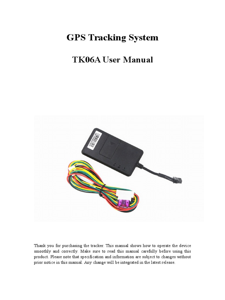 TK06A GT02 GPS Tracker User Manual | PDF | General Packet Radio Service ...