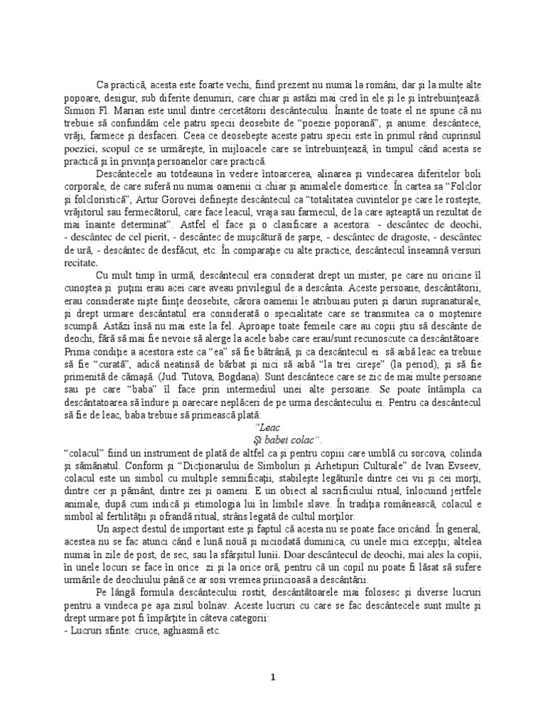 Descantece Romanesti PDF | PDF
