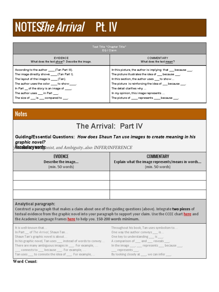 The Arrival : Notes: Pt. IV | PDF | Ellipsis | Semiotics
