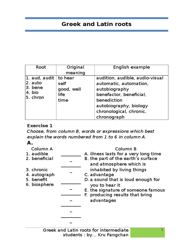 Greek and Latin Roots | PDF | Nature