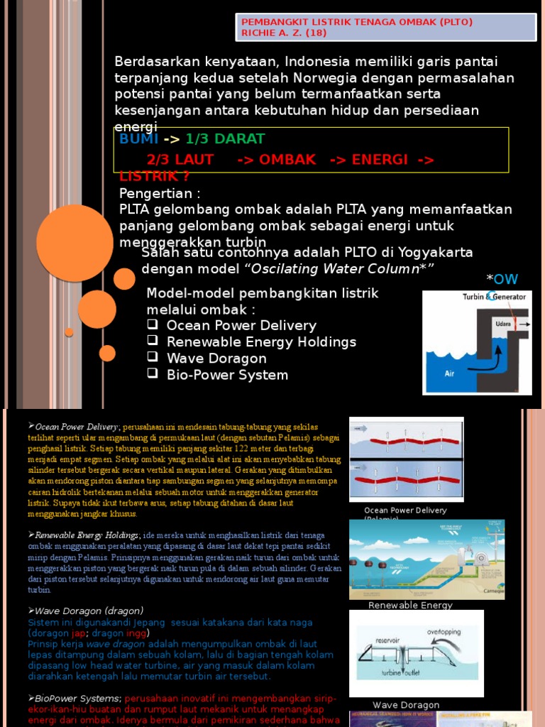 Pembangkit Listrik Tenaga Ombak (Plto) | PDF