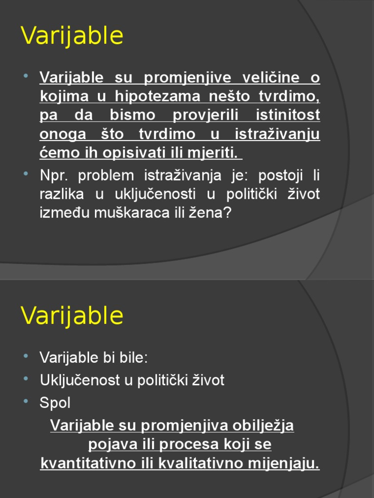 Metodologija - Varijable | PDF