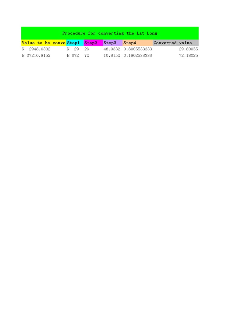 Lat Long Conversion | PDF