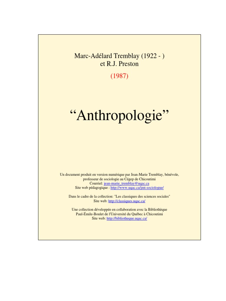 Anthropologie PDF | PDF
