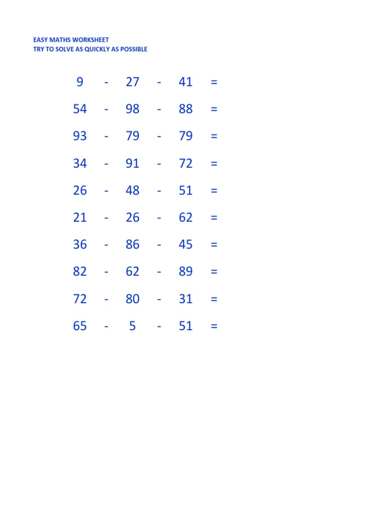 Learn Maths Subtraction3 Worksheet 01 | PDF