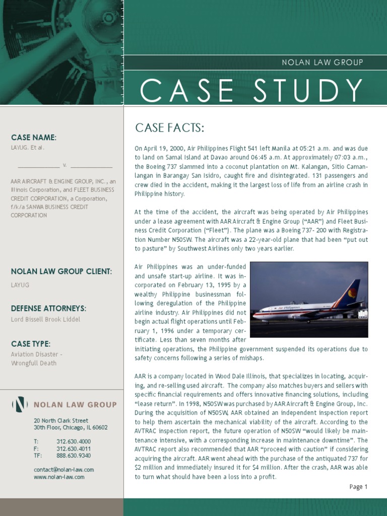 Case Study AirPhil08 | PDF | Airlines | Aviation Accidents And Incidents