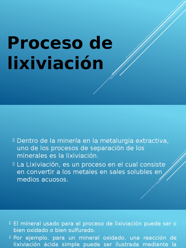 Proceso de Lixiviación | PDF | Ciencia y matemáticas