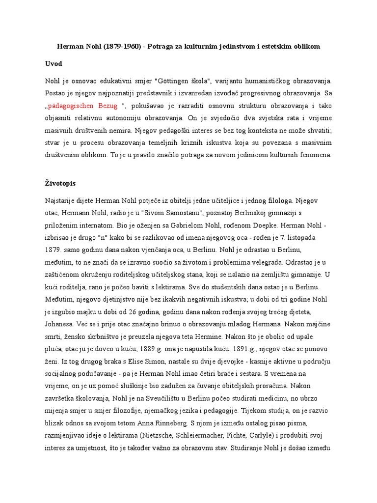 Herman Nohl KRO | PDF