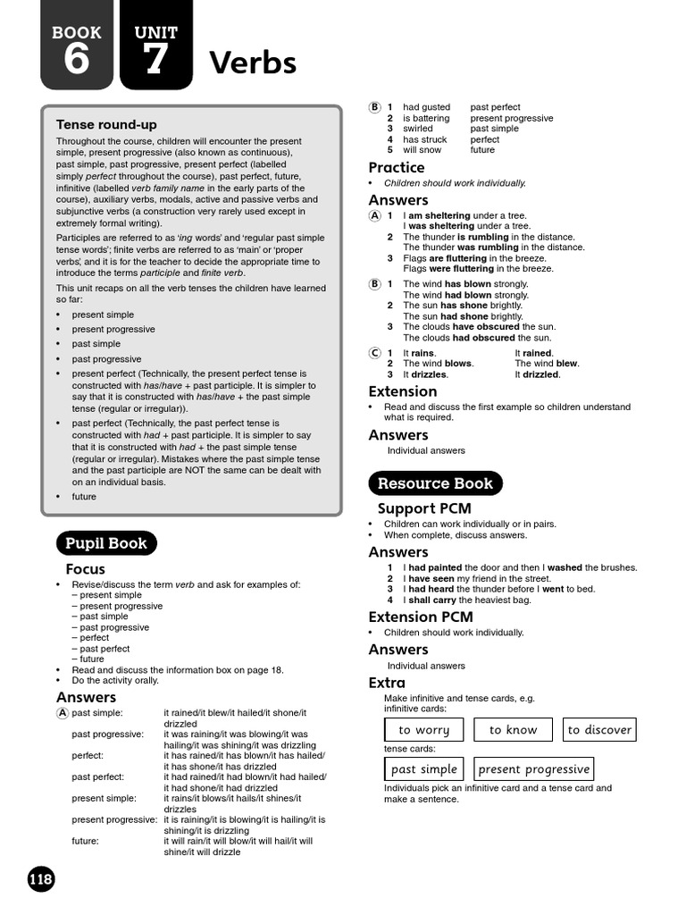 Verb Tenses Overview for Pupils | PDF | Perfect (Grammar) | Grammatical ...