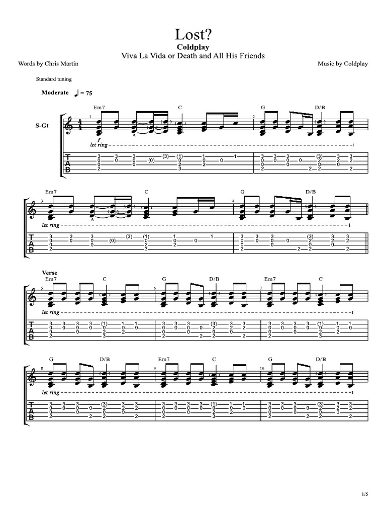 Coldplay - Lost | PDF