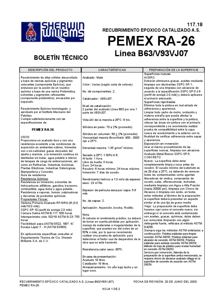 Pinturas Pemex | PDF | Pintar | Epoxy