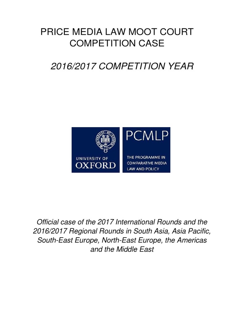 2016 2017 Price Media Law Moot Court Competition Case | PDF | The Times ...