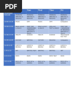 Grade 5 Weekly Timetable | PDF