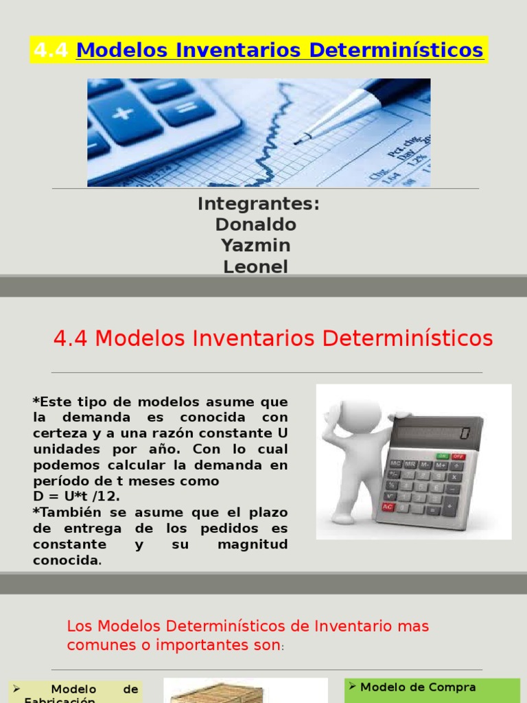 4.4 Modelos de Inventarios Deterministicos