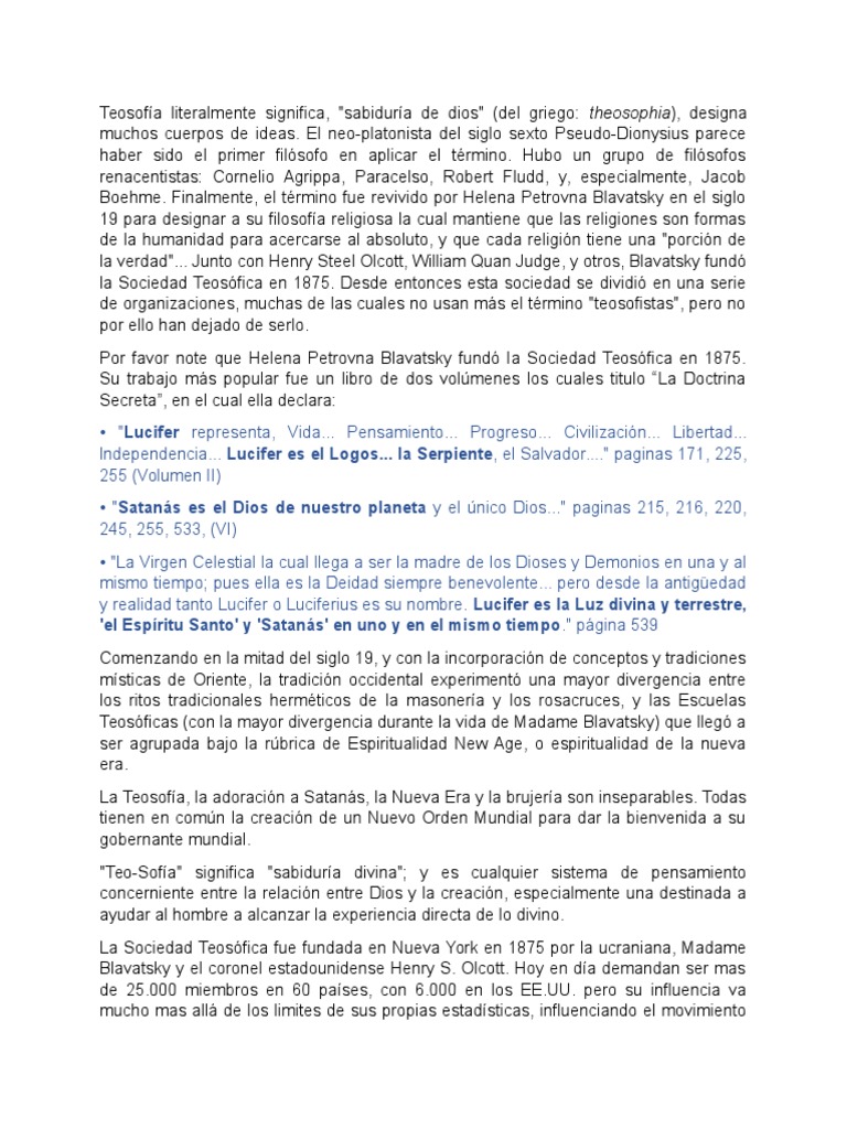 La Teosofía y su Impacto Moderno | PDF | Teosofía | Helena Blavatsky