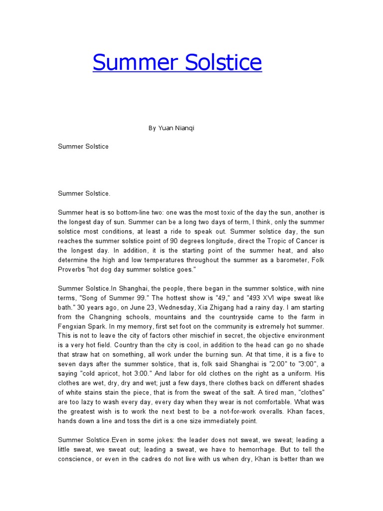 Summer Solstice | PDF