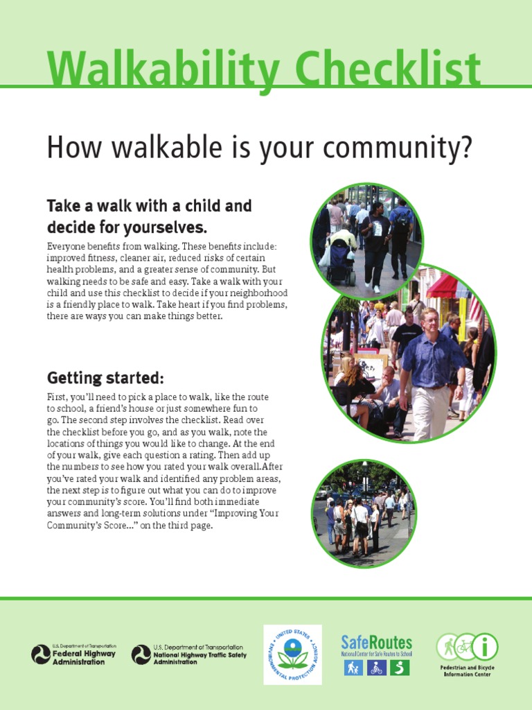 How Walkable Is Your Community?: Walkability Checklist | PDF | Traffic ...